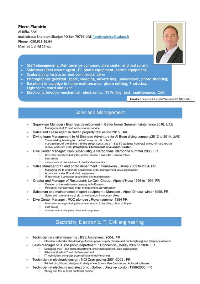 CV eng 2016 | PDF | Scuba Diving | Extreme Sports