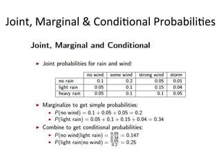 Lecture: Joint, Conditional and Marginal Probabilities | PDF
