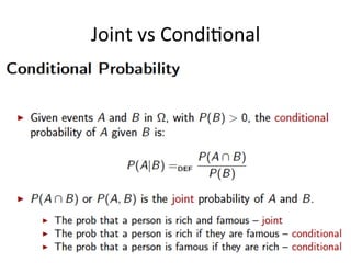 Lecture: Joint, Conditional and Marginal Probabilities | PDF