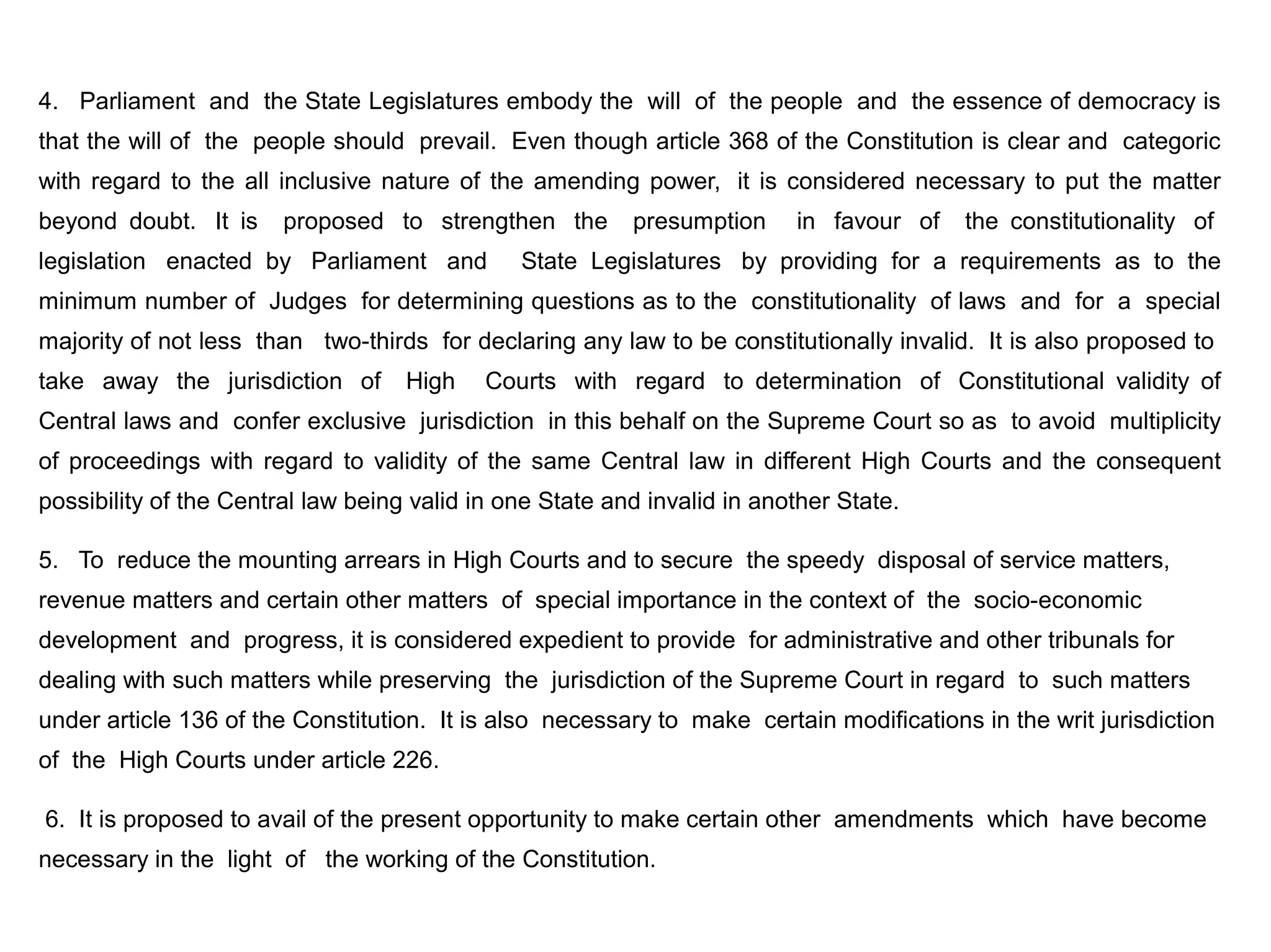 Factors leading to 42nd Constitution Amendment-Basic structure-legal ...