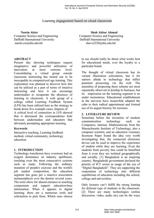 Learning Engagement Based on Cloud Classroom | PDF