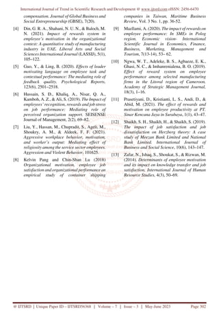 Role of Motivation and Job Satisfaction for Institutional Performance | PDF