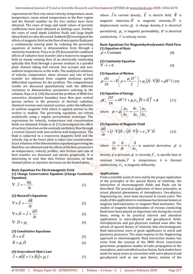 Study of Magnetohydrodynamic Fluid Flows and Their Applications | PDF | Physics | Science