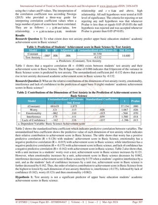 Test Anxiety as a Predictor of Upper Basic Education Students’ Academic ...