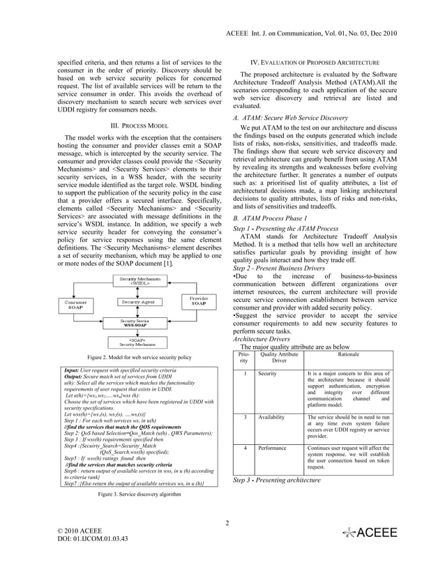 Secure Architecture Evaluation for Agent Based Web Service Discovery | PDF