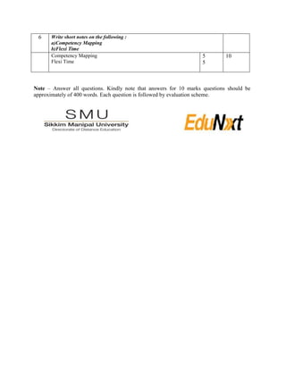 SMU MBA SEM 1 SOLVED ASSIGNMENTS | PDF | Human Resources | Business