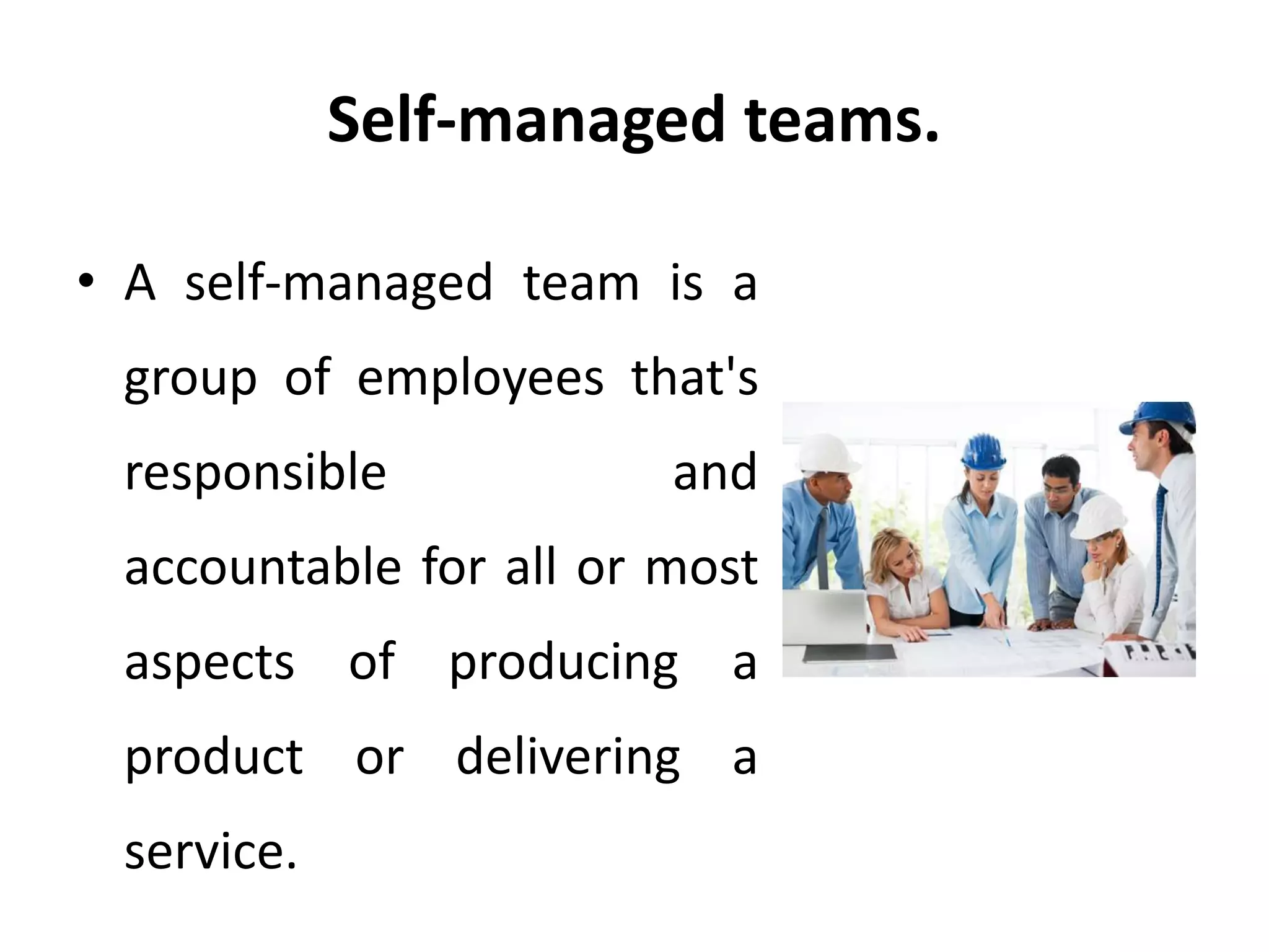 Self managed teams structural intervention - Organizational Change and ...