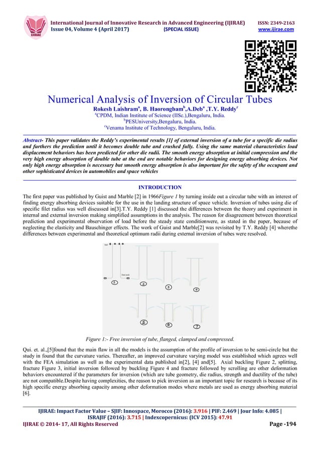 Numerical Analysis of Inversion of Circular Tubes | PDF