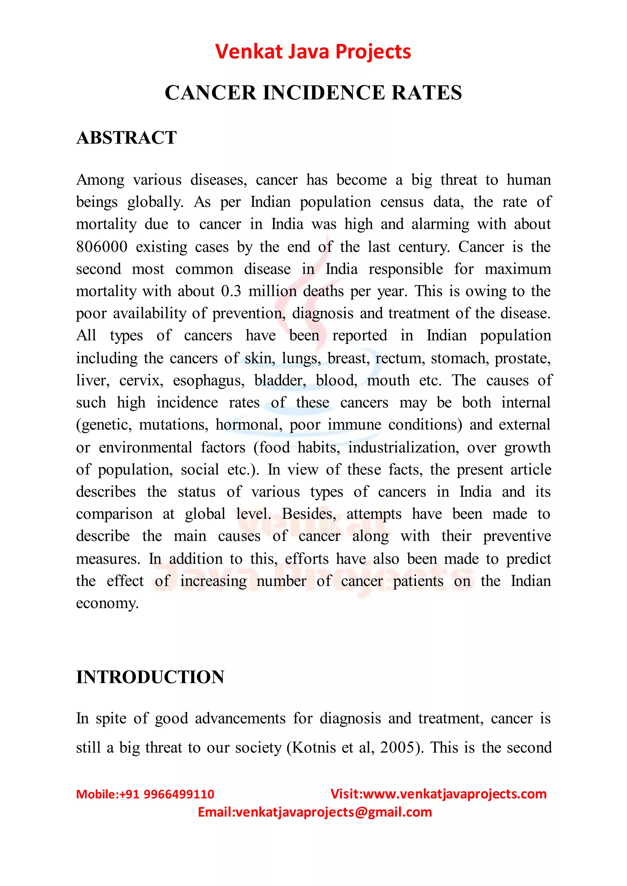seer cancer incidence using machine learning with data analysis | DOCX