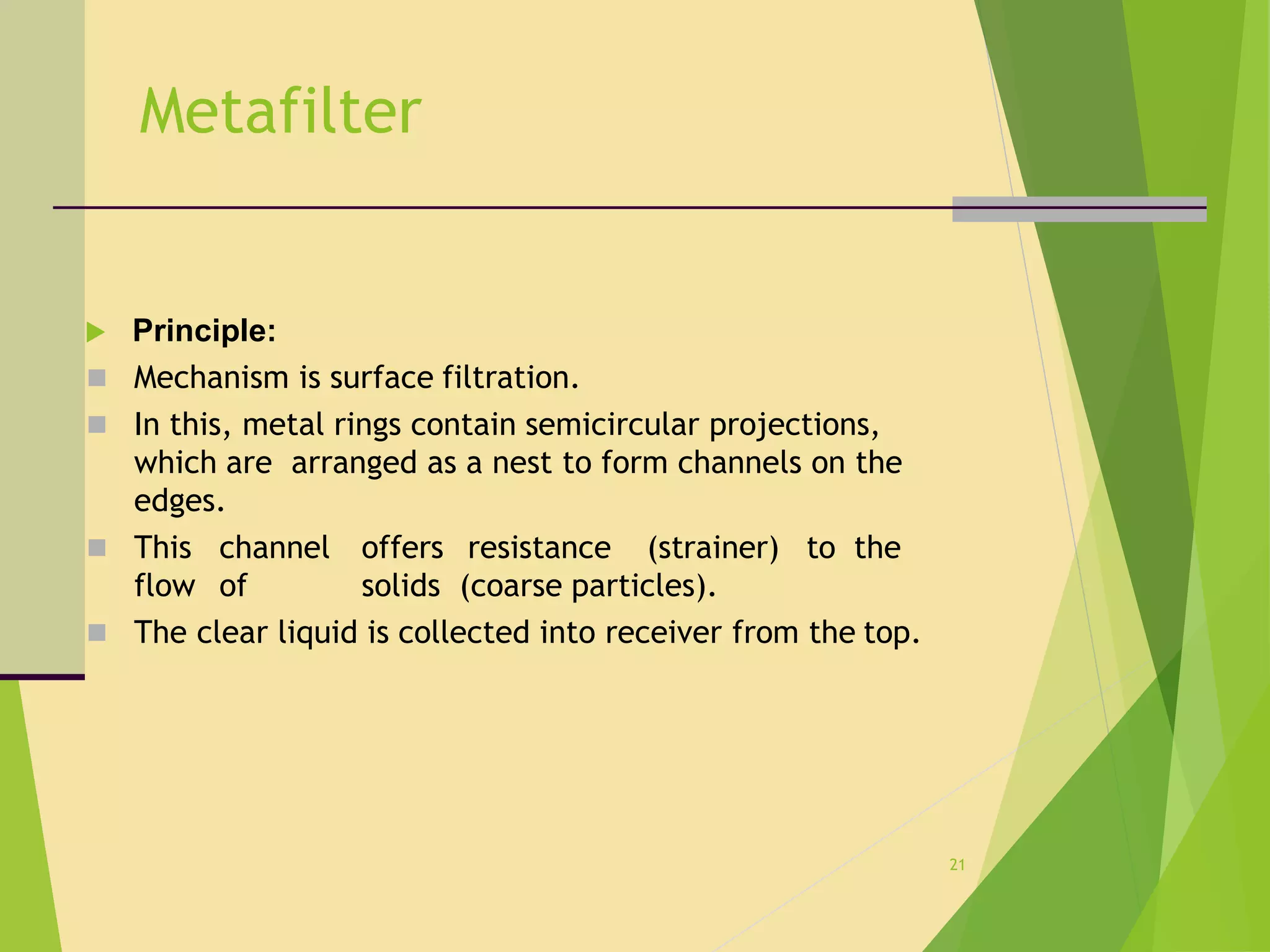 FILTRATION, THEORY OF FILTRATION, APPLICATION OF FILTRATION ...