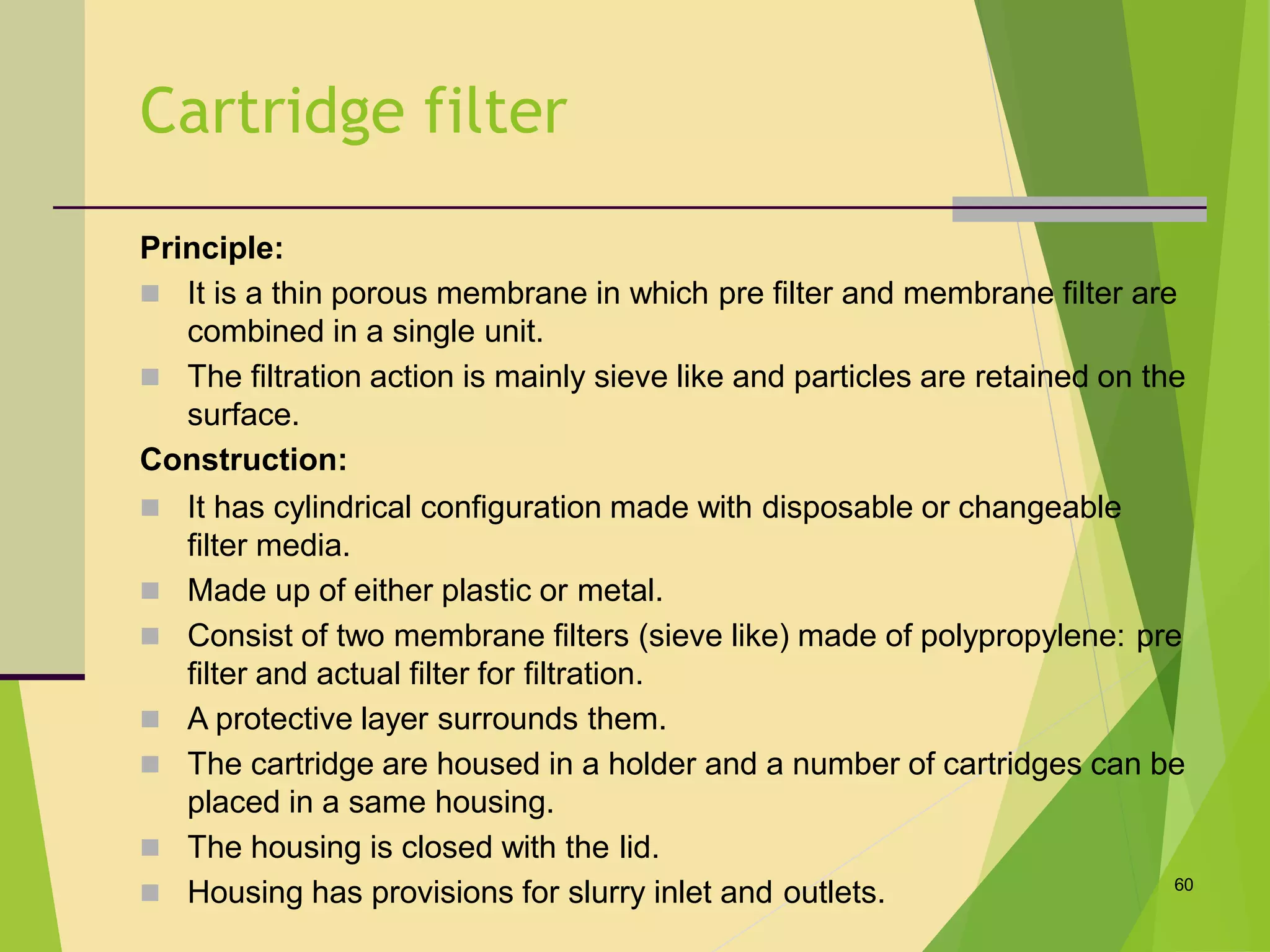 FILTRATION, THEORY OF FILTRATION, APPLICATION OF FILTRATION ...
