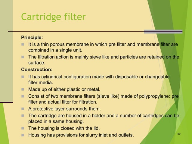 FILTRATION, THEORY OF FILTRATION, APPLICATION OF FILTRATION ...