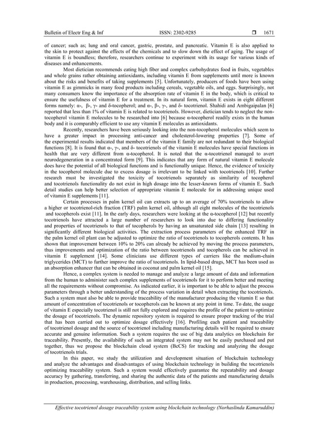Effective tocotrienol dosage traceability system using blockchain technology | PDF