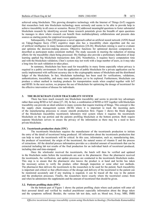 Effective tocotrienol dosage traceability system using blockchain technology | PDF