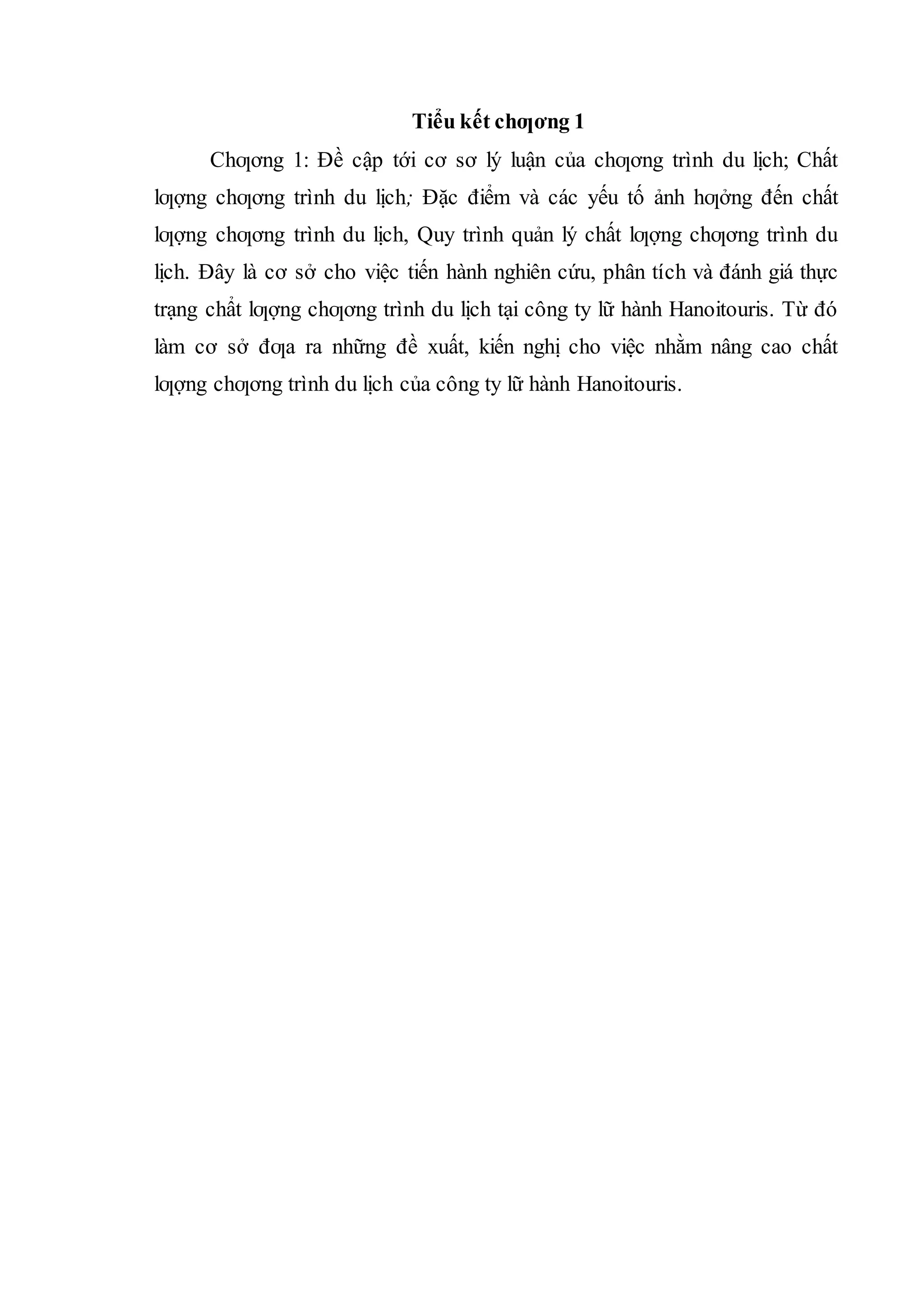 Khóa luận: Giải pháp nâng cao chất lượng chương trình du lịch tại công ty | DOC