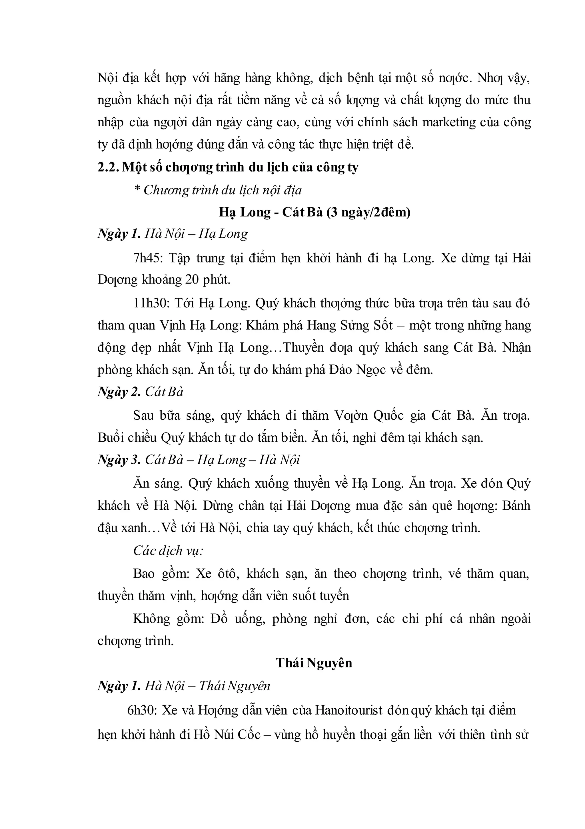 Khóa luận: Giải pháp nâng cao chất lượng chương trình du lịch tại công ty | DOC