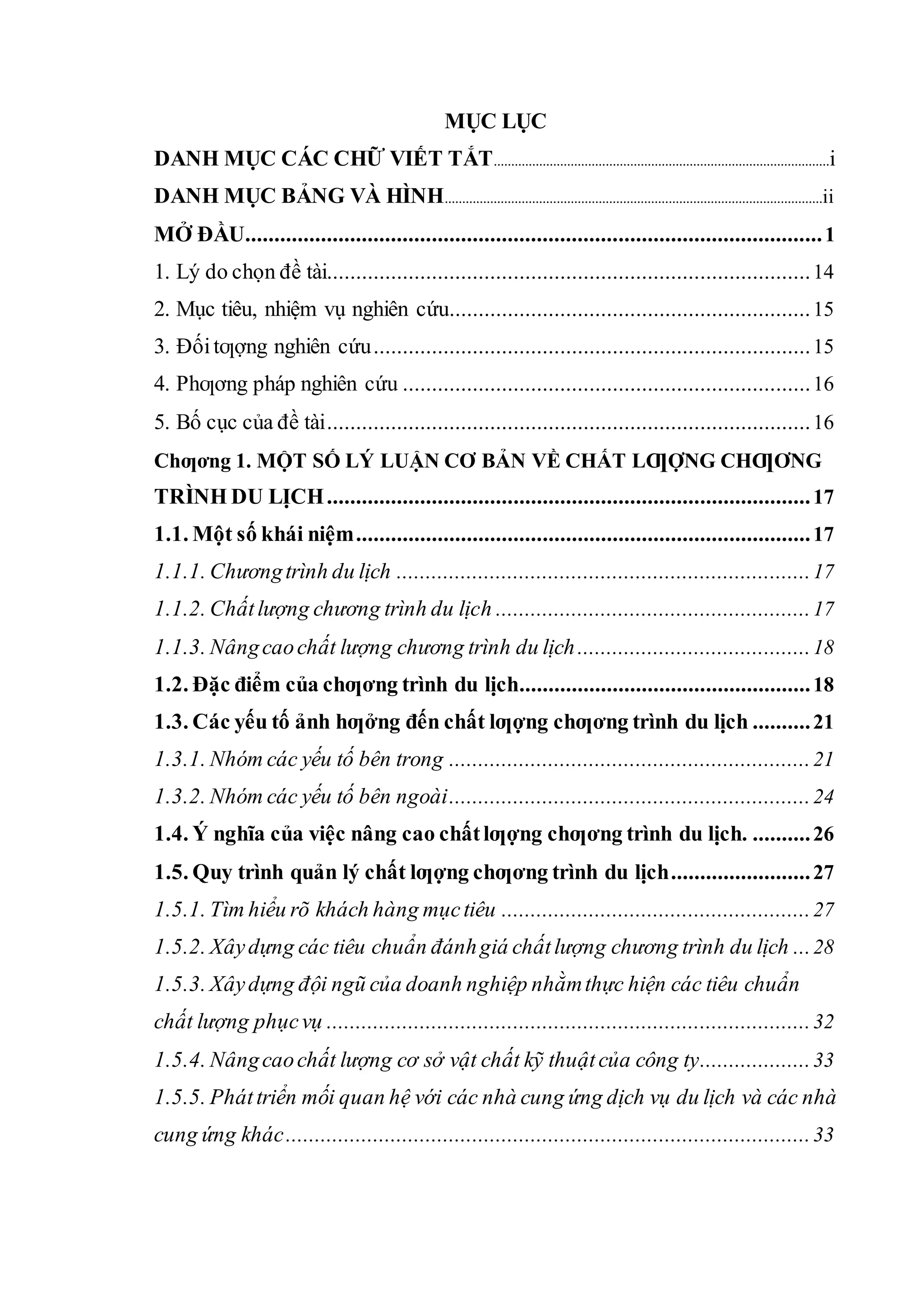 Khóa luận: Giải pháp nâng cao chất lượng chương trình du lịch tại công ty | DOC