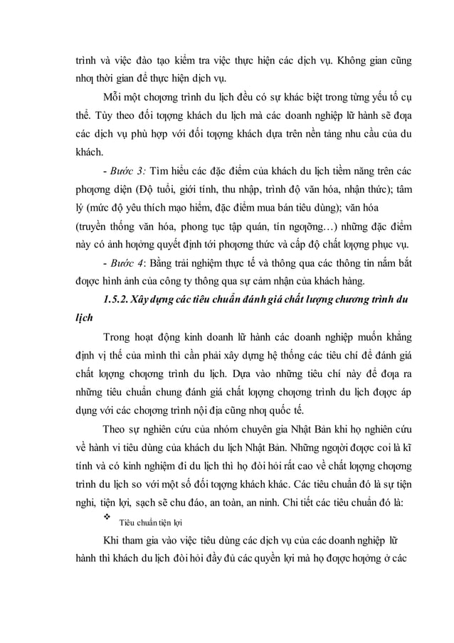 Khóa luận: Giải pháp nâng cao chất lượng chương trình du lịch tại công ty | DOC