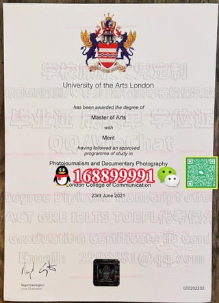 University of the Arts London degree offer diploma Transcript | PDF