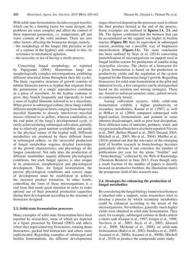 Bioreactor design and implementation strategies for the cultivation of filamentous fungi and the ...