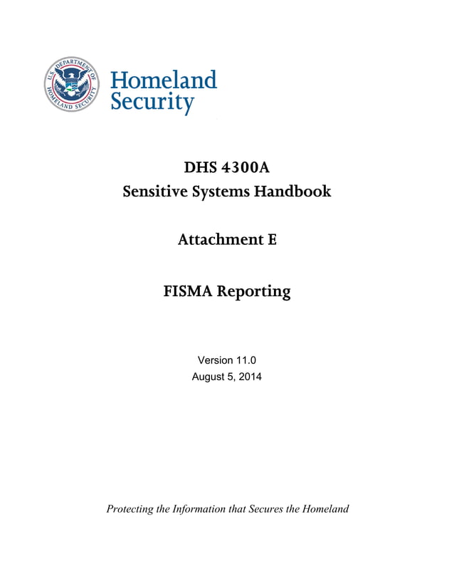 DHS 4300A Sensitive System Handbook Attachment E | PDF