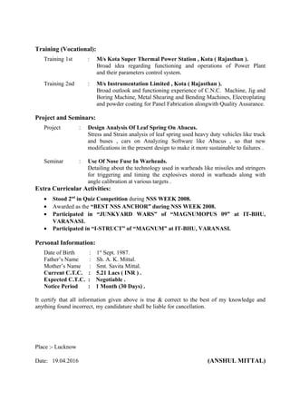 Resume - Anshul Mittal | DOC