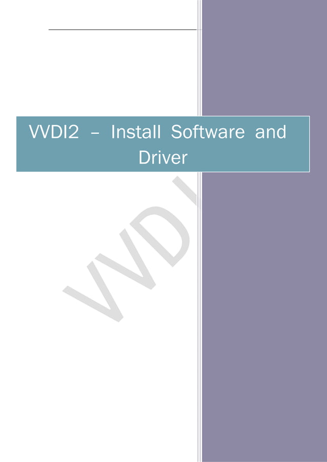 how-to-install-vvdi2-software-and-driver | PDF