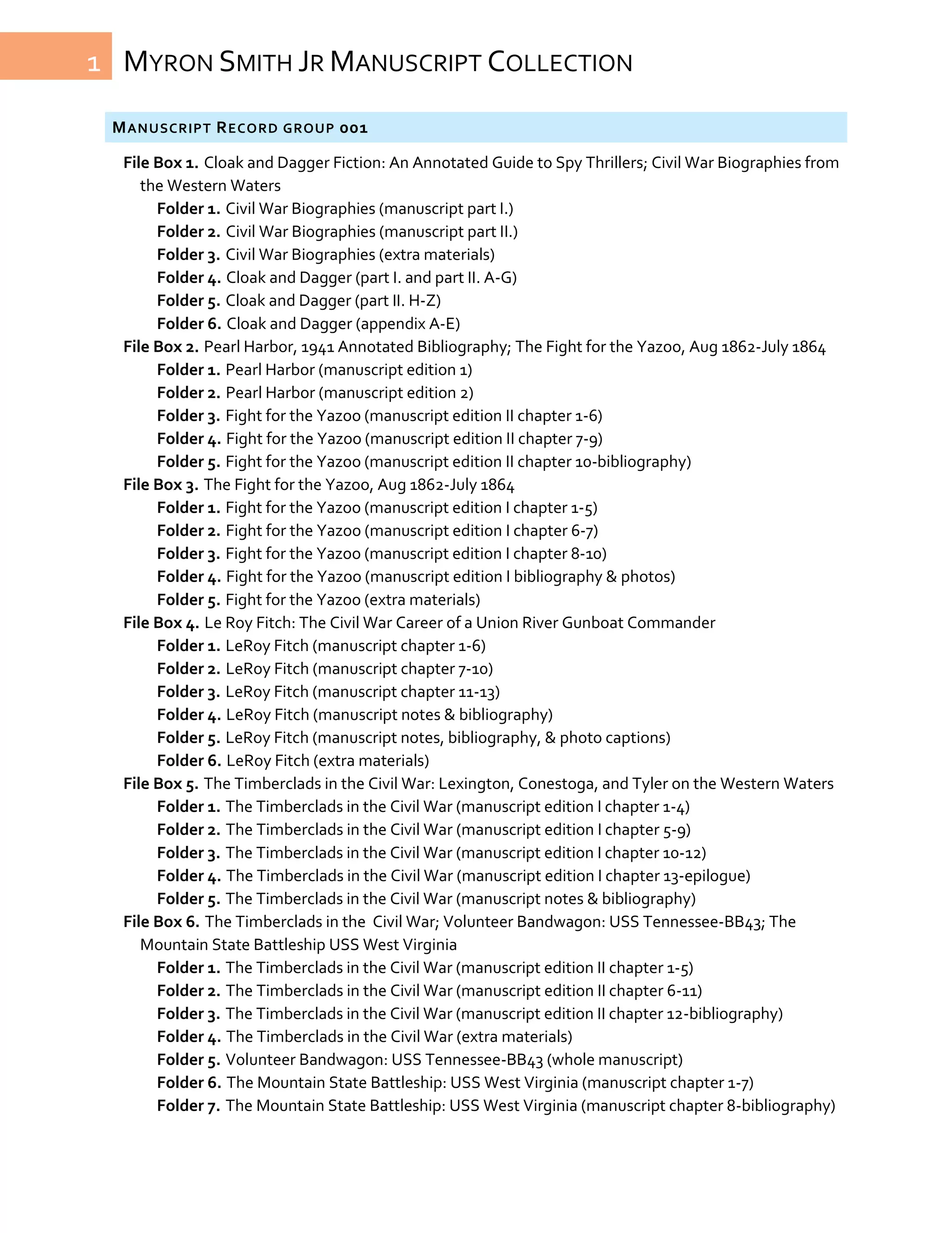 Myron Smith Jr Record Group | PDF