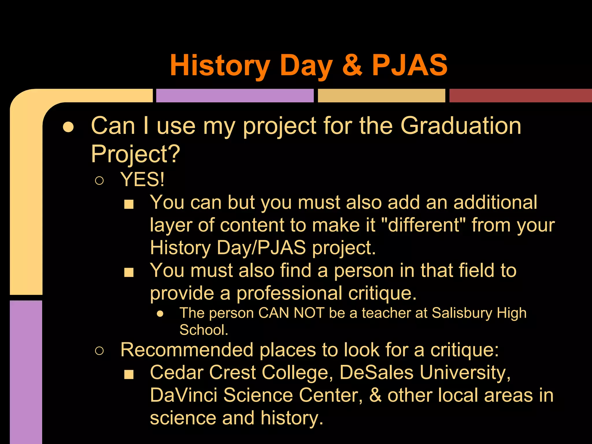 Graduation Project Summer Planning Presentation 4/30 | PDF