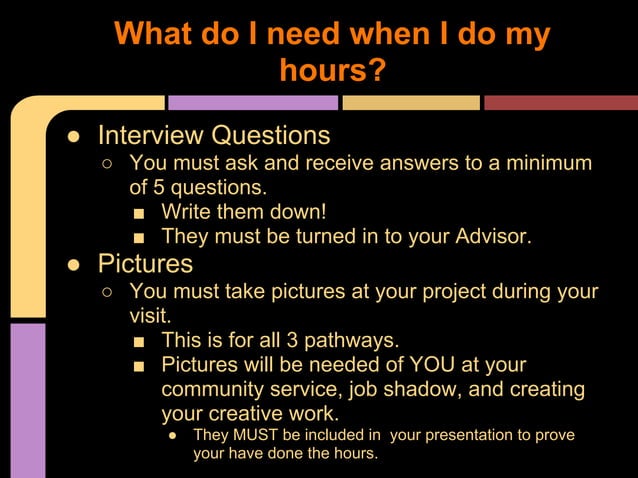 Graduation Project Summer Planning Presentation 4/30 | PPT