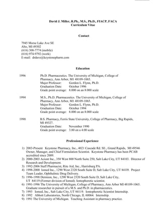 David Miller CV | PDF