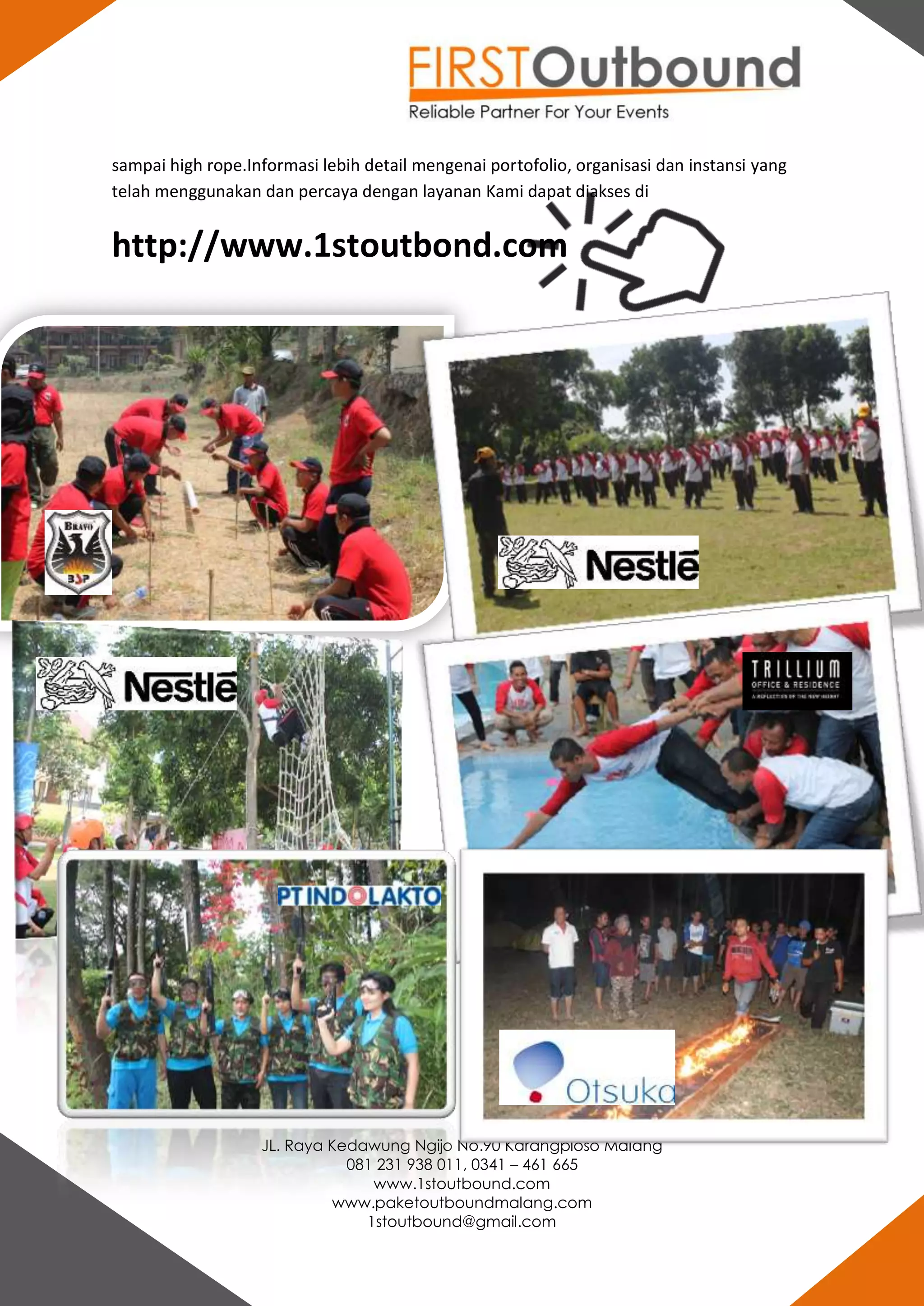 PROFILE FIRST OUTBOUND TRAINING, PROGRAM DAN SERVICE , OUTBOUND ...