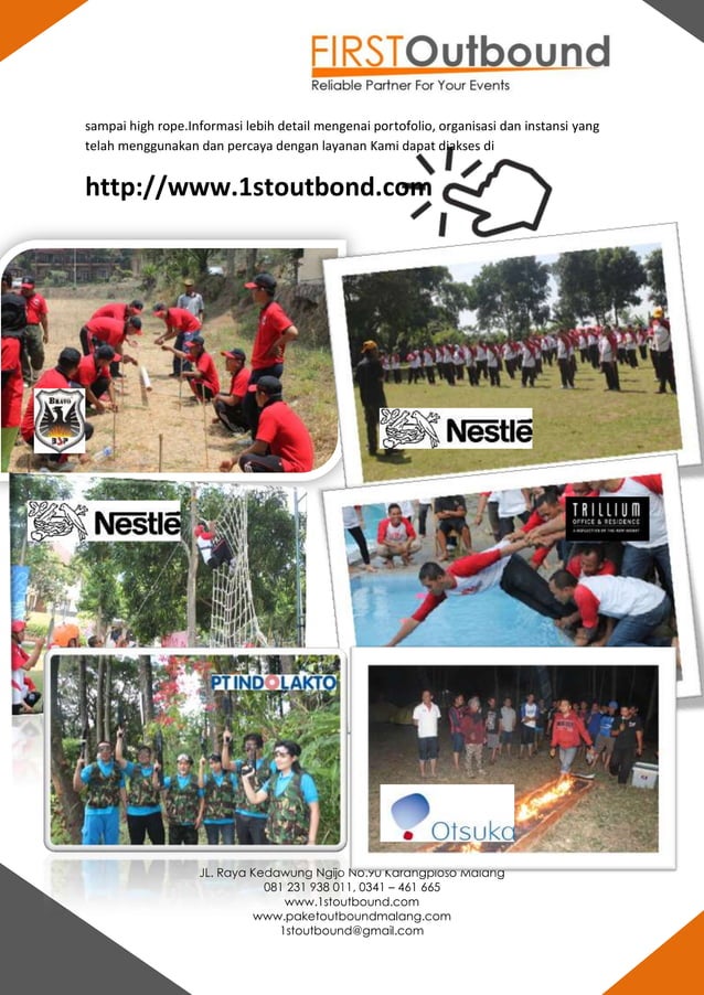 PROFILE FIRST OUTBOUND TRAINING, PROGRAM DAN SERVICE , OUTBOUND ...