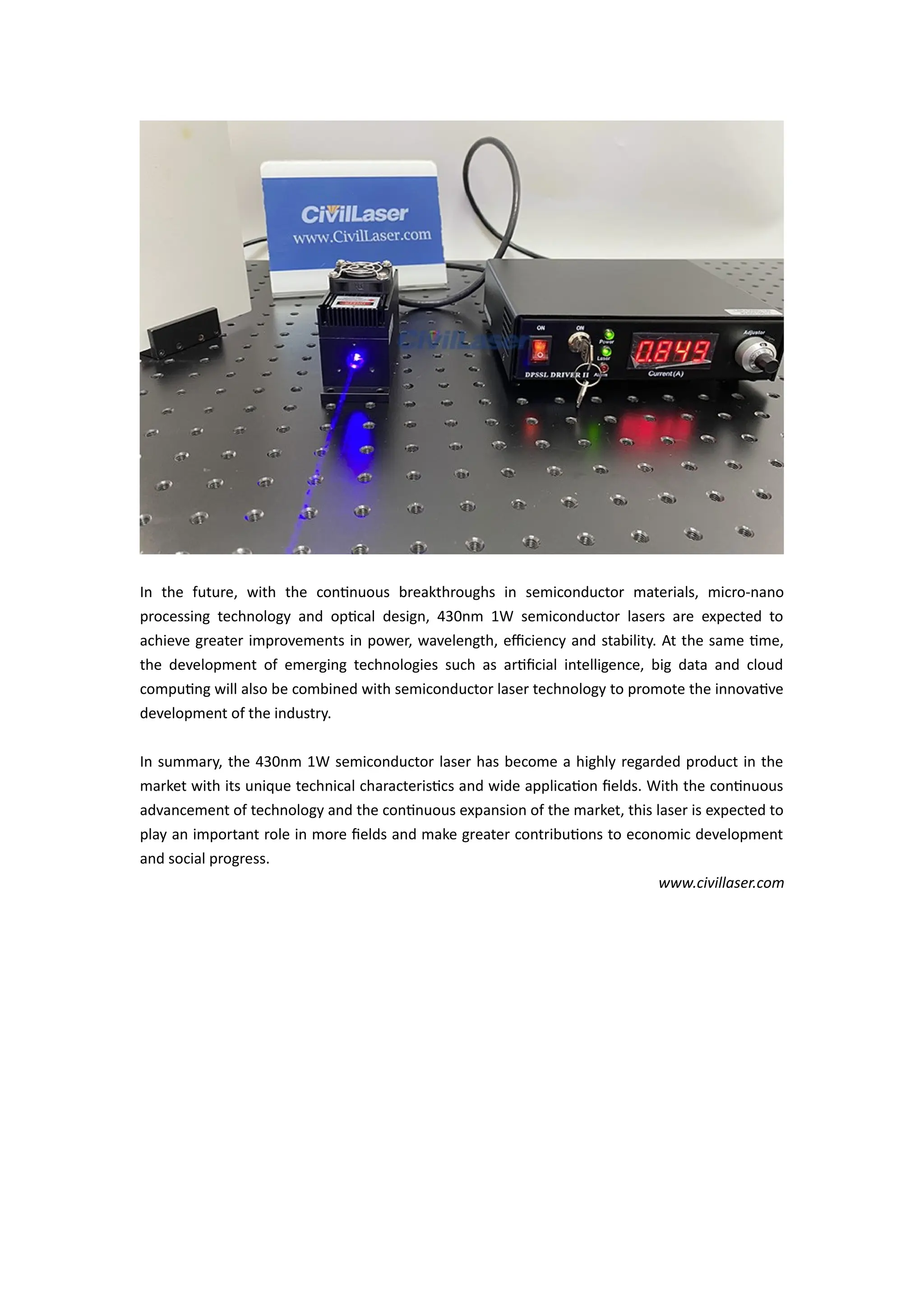 430nm 1W Semiconductor Laser: Lighting Up A New Field Of Technology | PDF