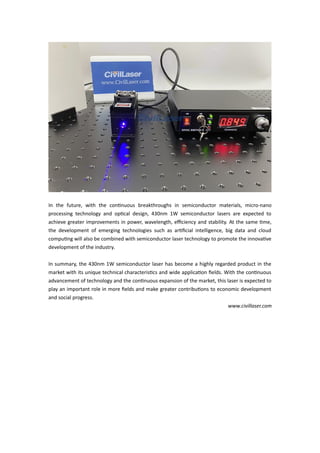 430nm 1W Semiconductor Laser: Lighting Up A New Field Of Technology | PDF
