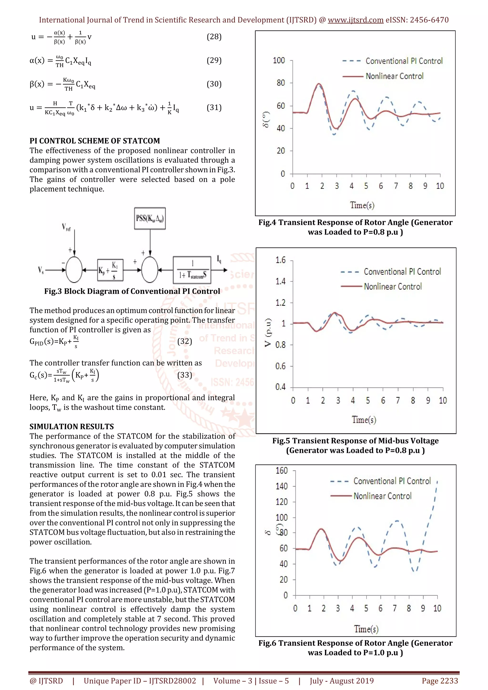 Nonlinear Control Of Static Synchronous Compensator Statcom For Transmission System Pdf