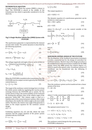 Nonlinear Control of Static Synchronous Compensator STATCOM for Transmission System | PDF