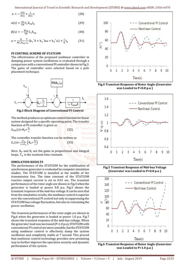 Nonlinear Control Of Static Synchronous Compensator Statcom For