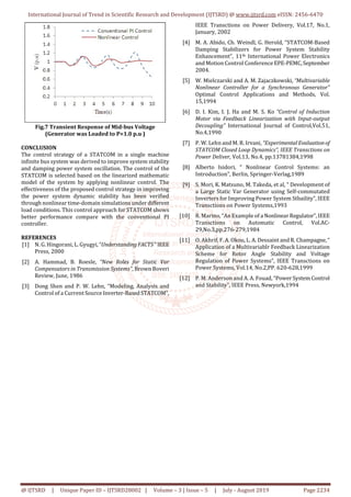 Nonlinear Control of Static Synchronous Compensator STATCOM for Transmission System | PDF