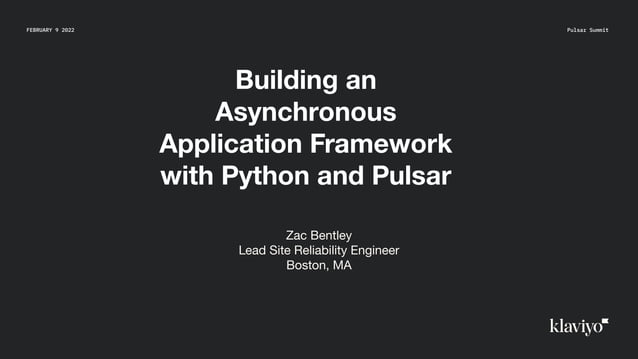 Building An Asynchronous Application Framework With Python And Pulsar