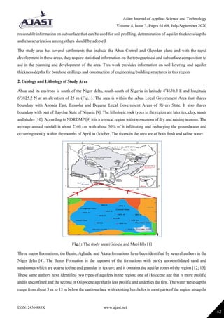Overburden Properties of Abua in Rivers State, Nigeria, from Vertical ...