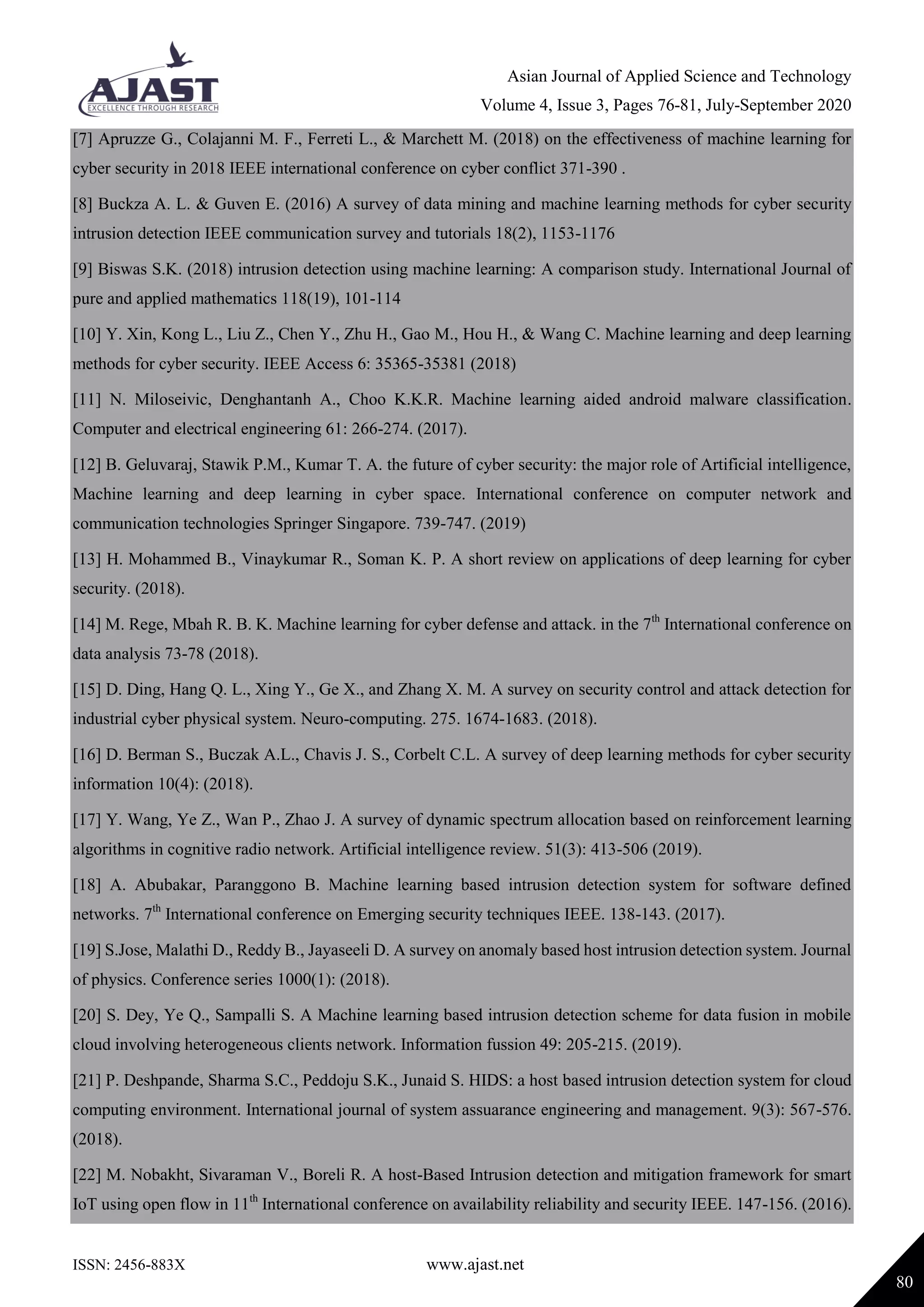 Machine Learning Algorithms Applied To System Security A Systematic 9854