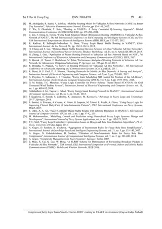 Compressed fuzzy logic based multi-criteria AODV routing in VANET environment | PDF