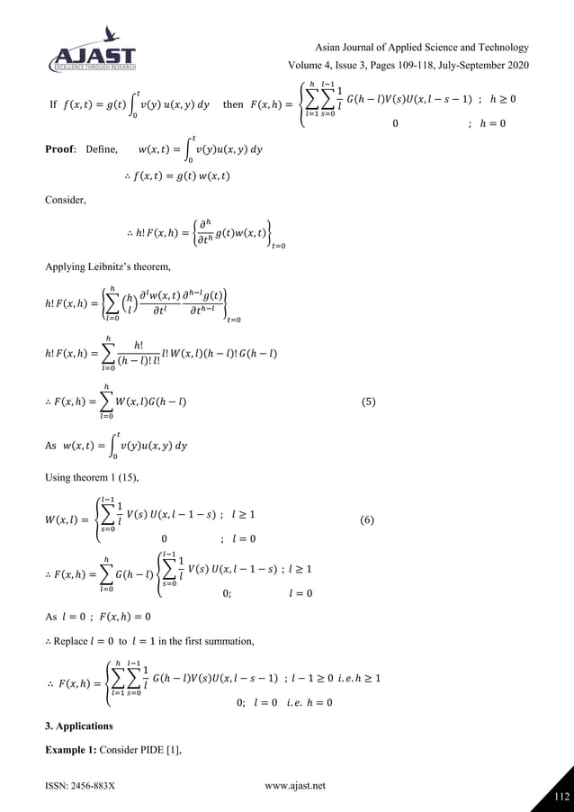 Solving Partial Integro Differential Equations Using Modified Differential Transform Method Pdf