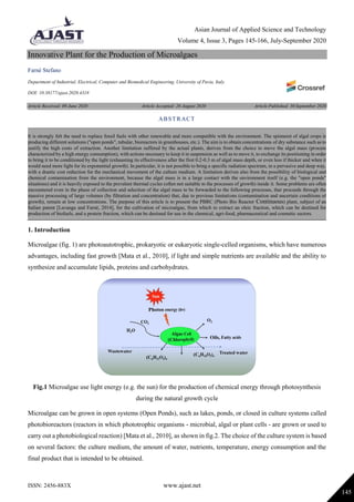 Innovative Plant for the Production of Microalgaes | PDF
