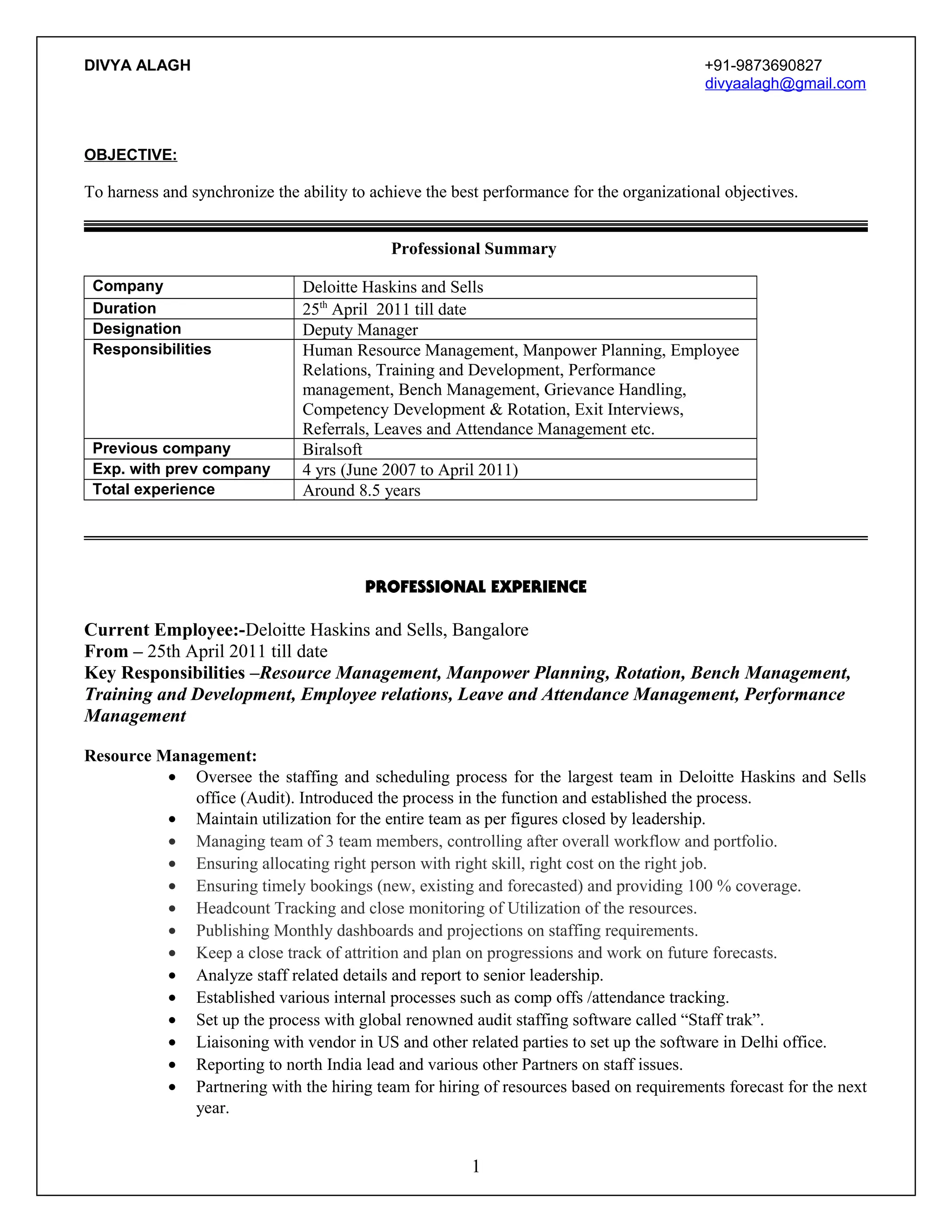 CV-DivyaAlaghChadha | DOC | Human Resources | Business