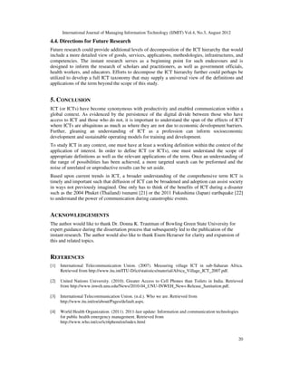 DEFINING ICT IN A BOUNDARYLESS WORLD: THE DEVELOPMENT OF A WORKING ...