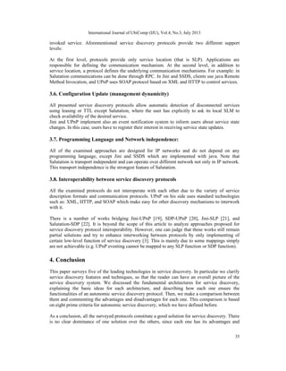 SERVICE DISCOVERY – A SURVEY AND COMPARISON | PDF