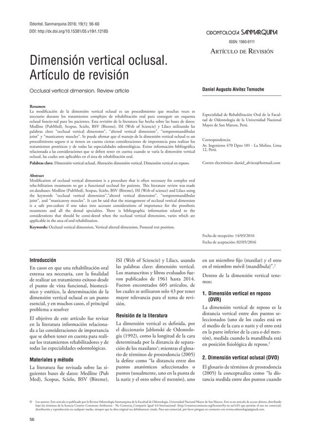 dimension vertical oclusal | PDF