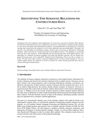 IDENTIFYING THE SEMANTIC RELATIONS ON UNSTRUCTURED DATA | PDF